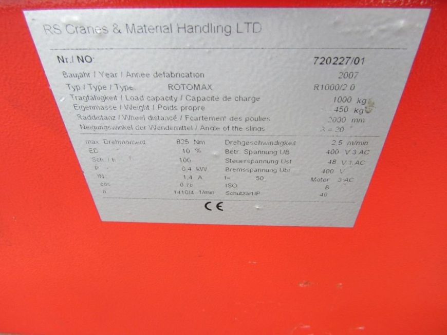 ROTOMAX LOAD ROTATOR 1000KGS - Wilson MachineryWilson Machinery