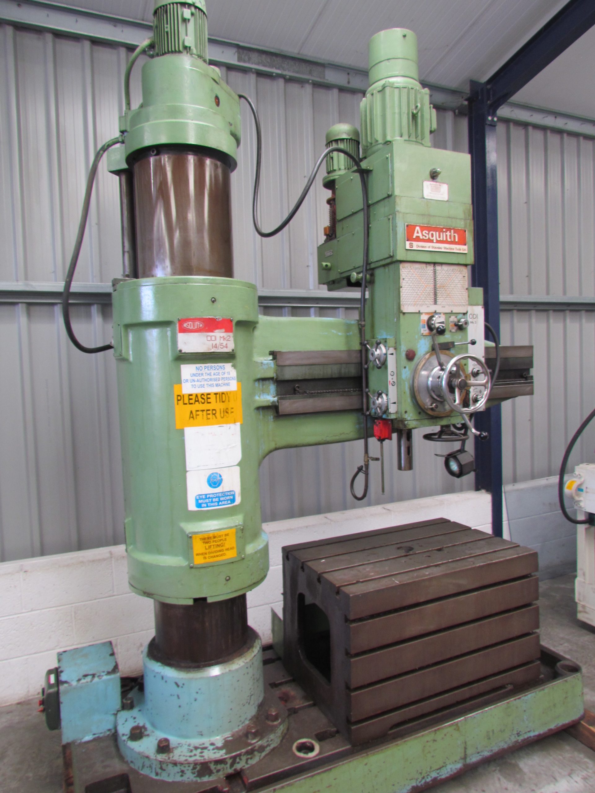 USED ASQUITH OD1 MK 2 MODEL 16/54 RADIAL DRILLING MACHINE - Wilson ...